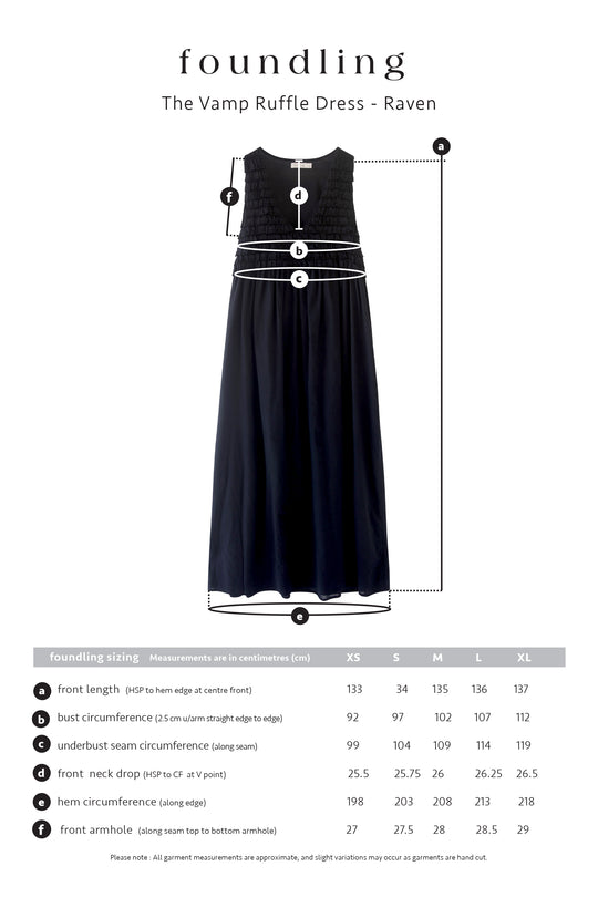 Vamp Ruffle Dress Raven – foundling