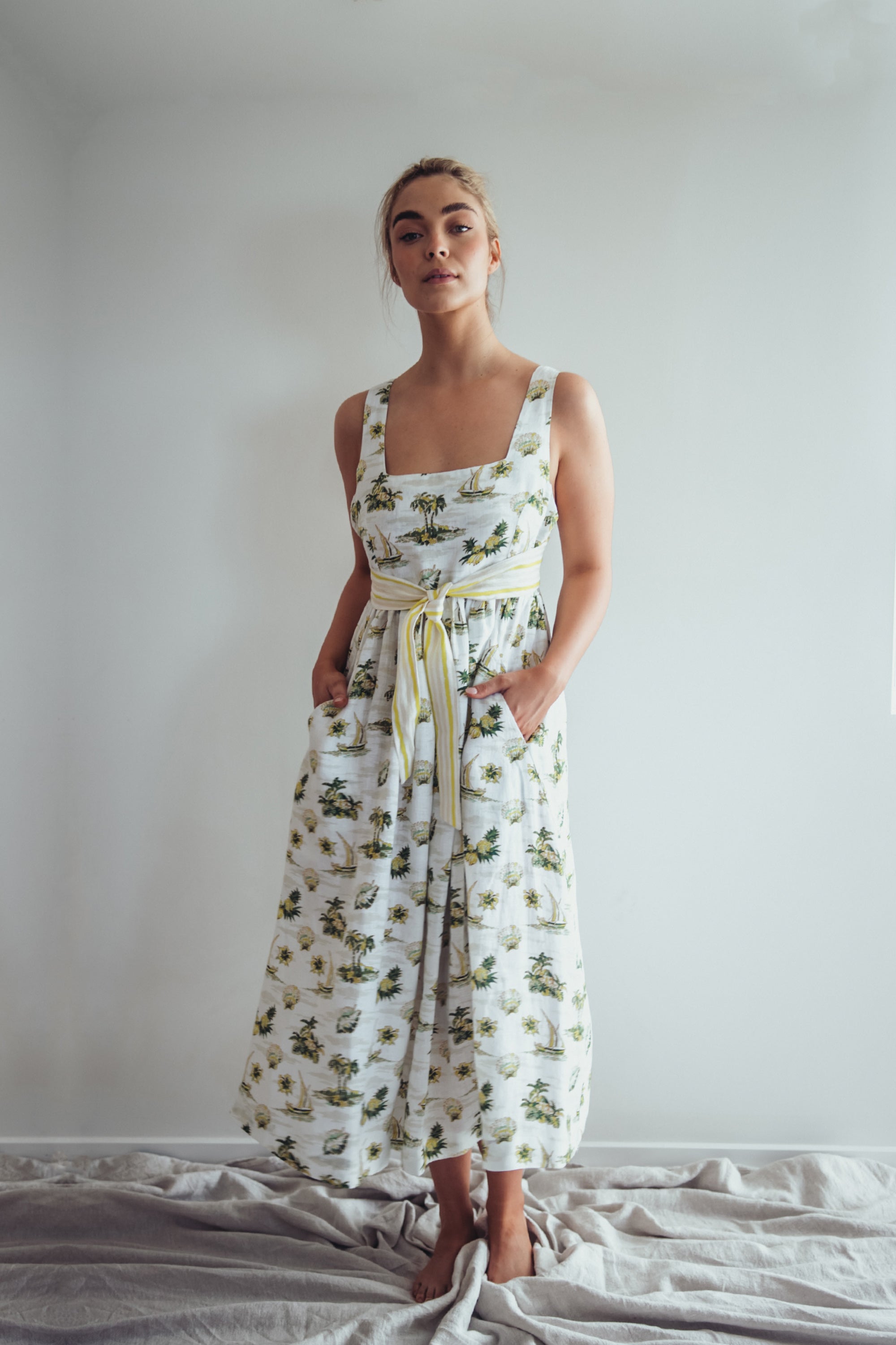 Tiki Linen Maxi Dress – foundling